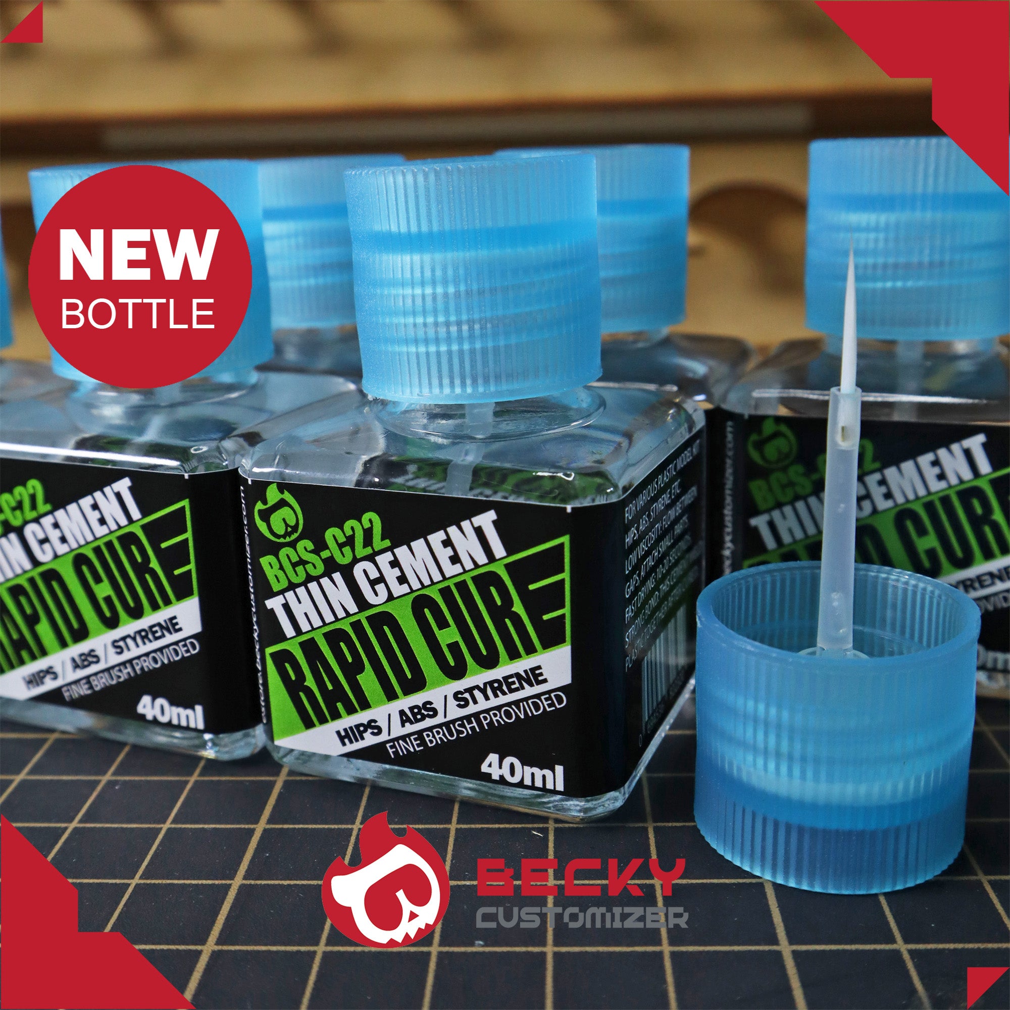 Becky Customizer [NEW BOTTLE] BCS-C22 Rapid cure thin cement (40ml) – Becky Customizer Store