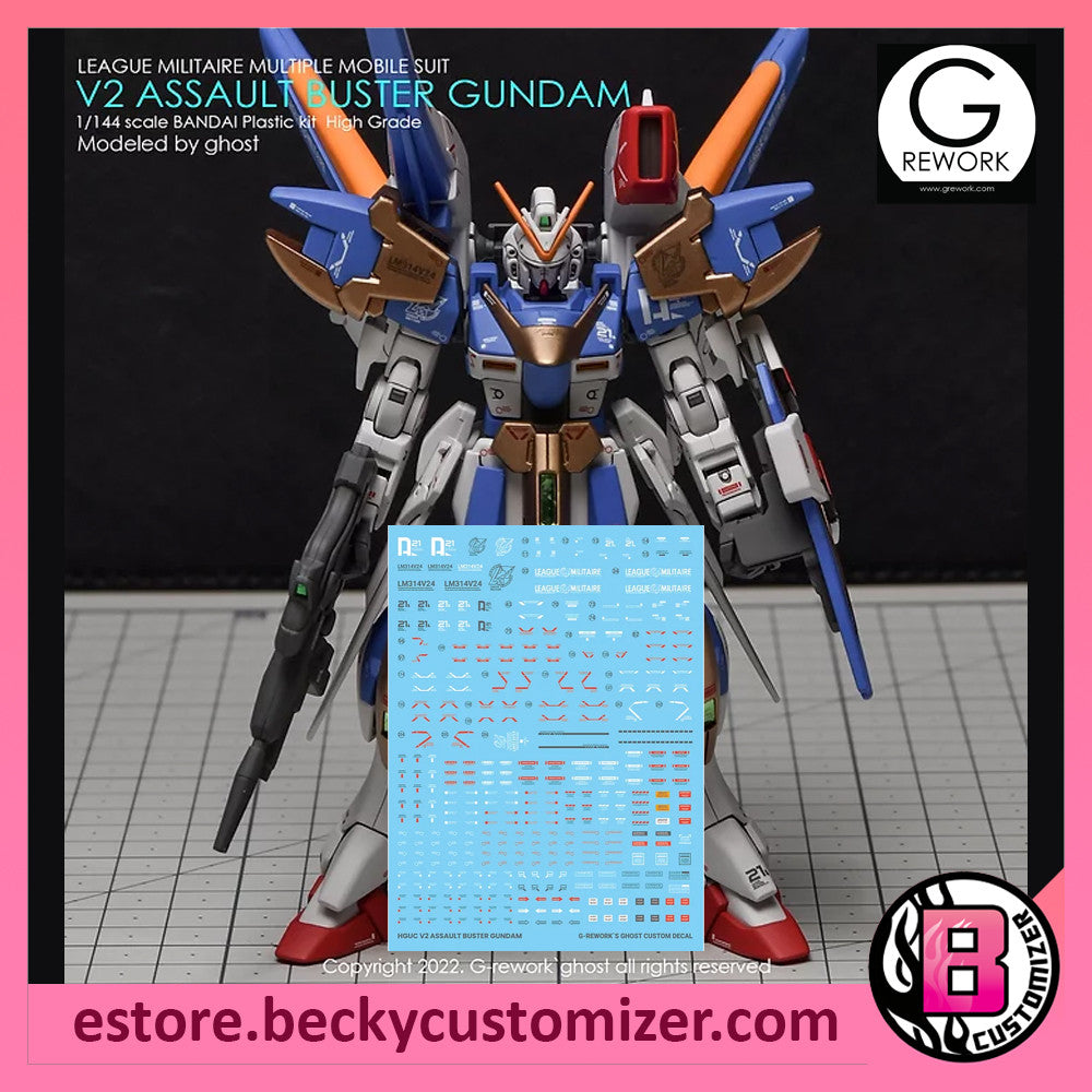 G-Rework [HG] V2 Assault Buster Gundam (custom design decal) – Becky ...