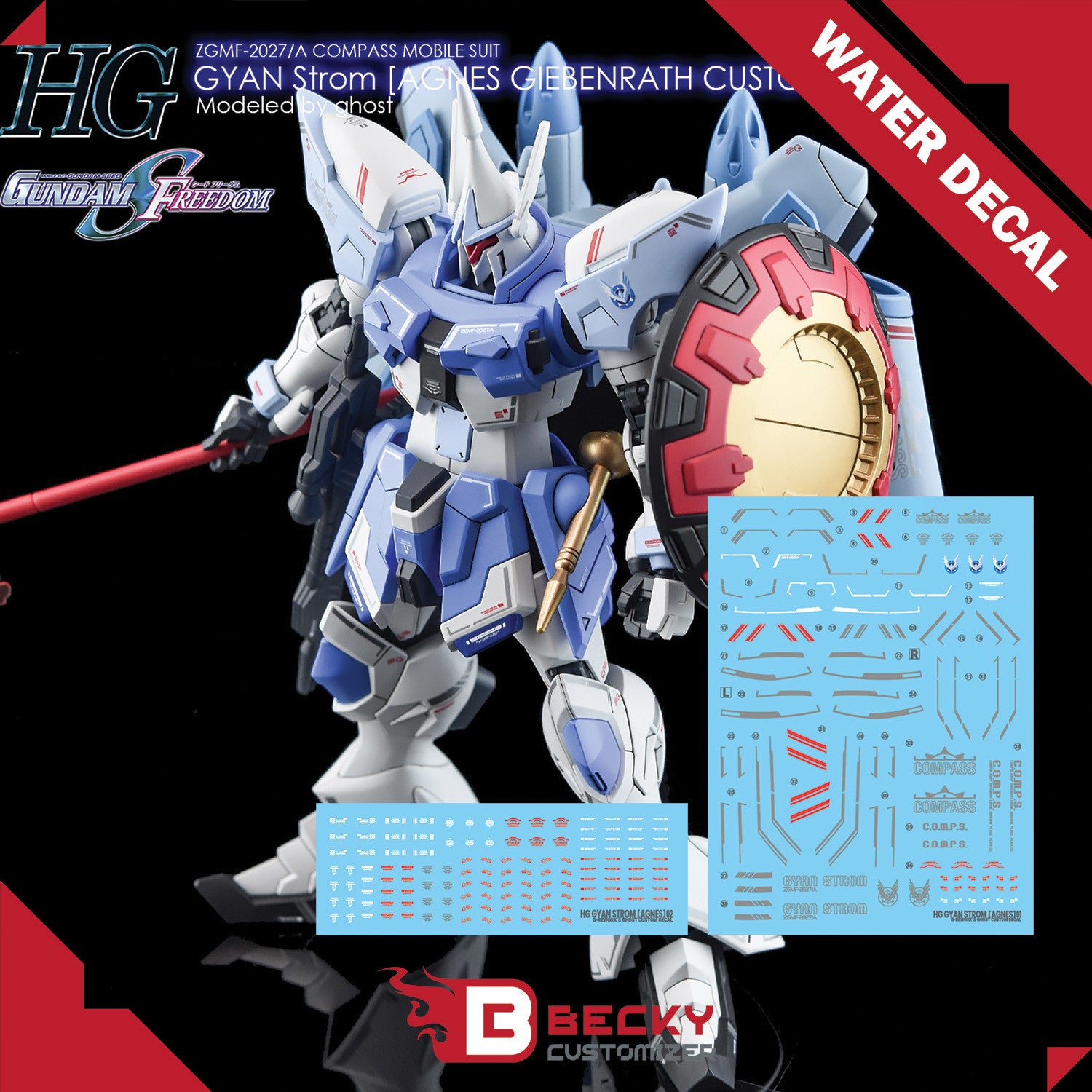 G-Rework [HG] SEED GYAN STROM (water slide decal) – Becky Customizer Store