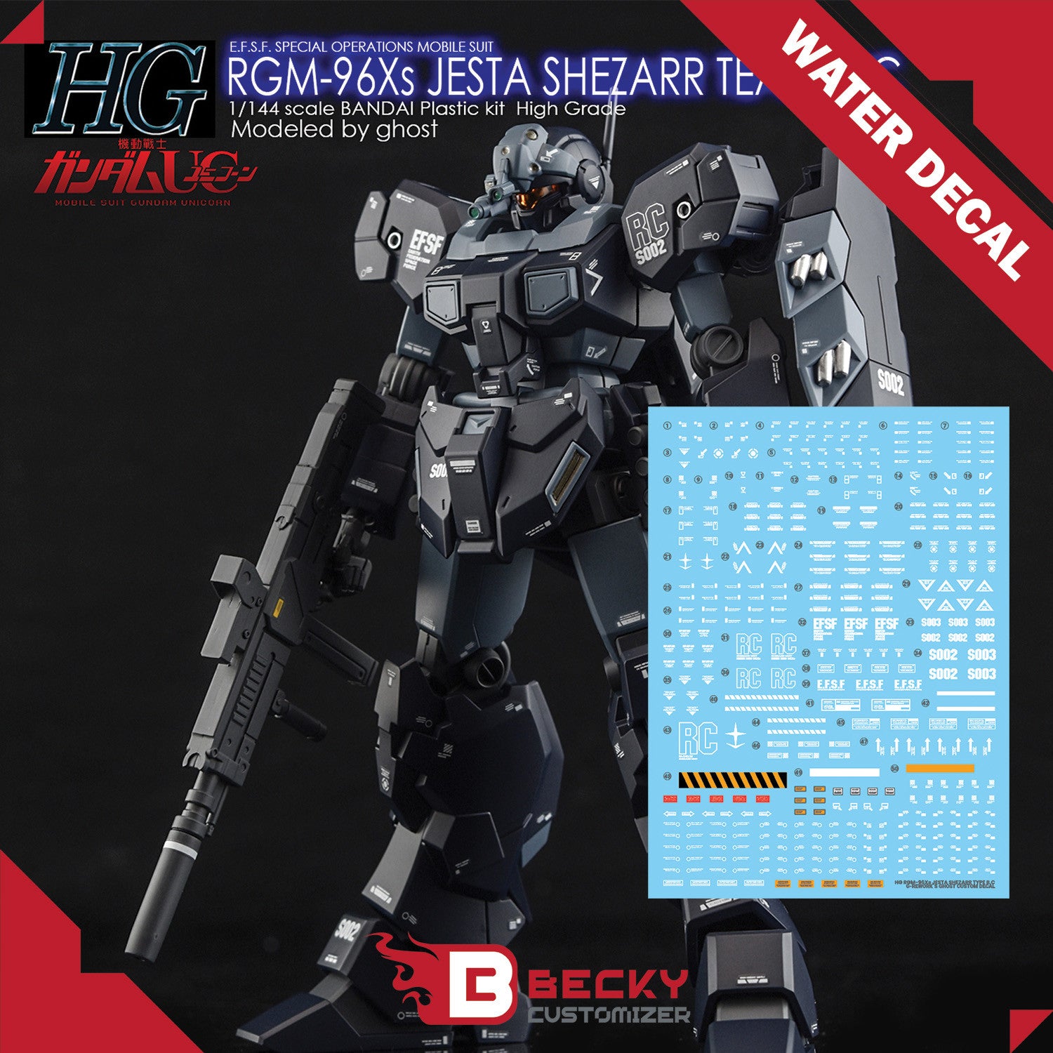 G-Rework [HG] RGM-96Xs JESTA SHEZARR TYPE B/C (water slide decal) – Becky Customizer Store