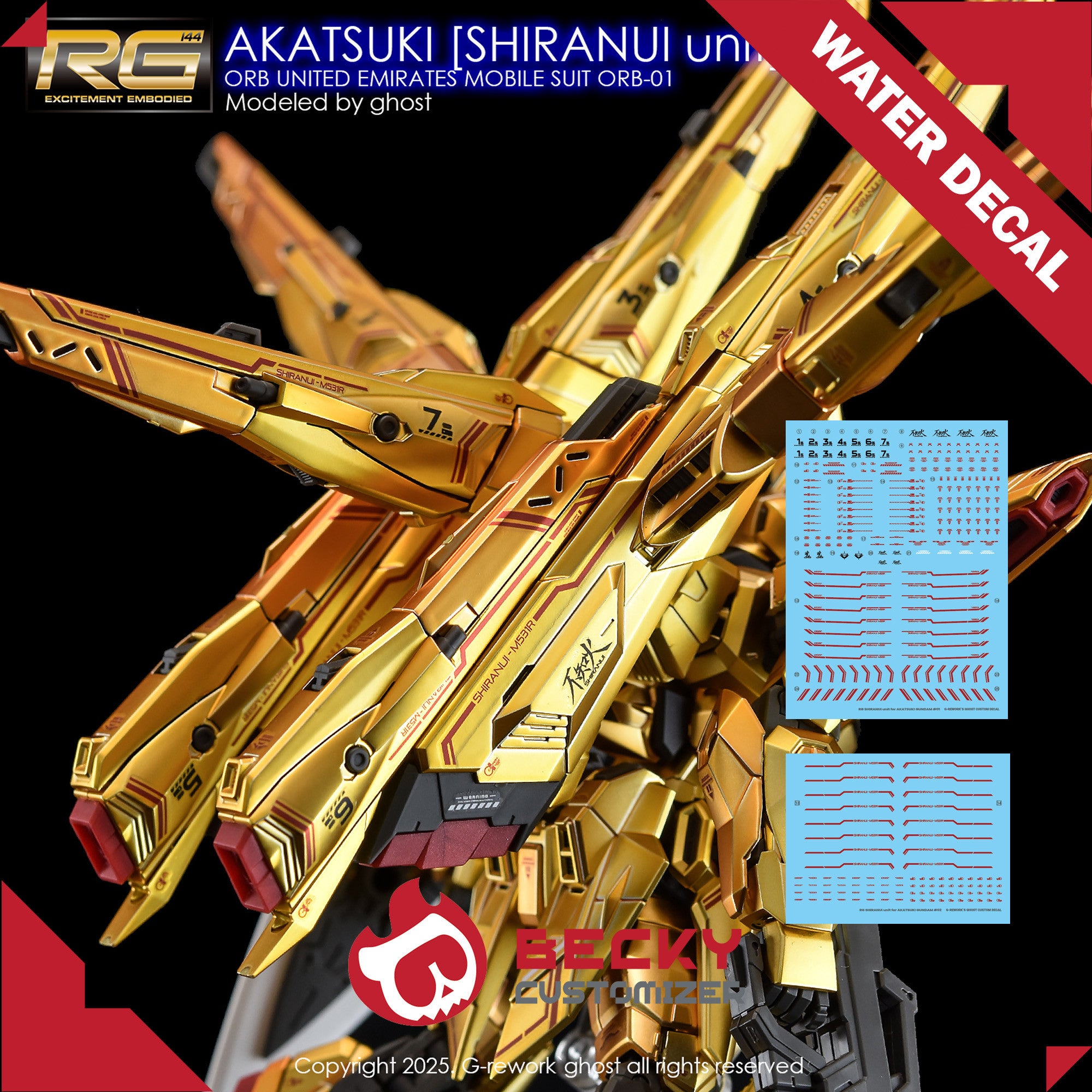 G-Rework [RG] AKATSUKI SHIRANUI (Water decal only) – Becky Customizer Store