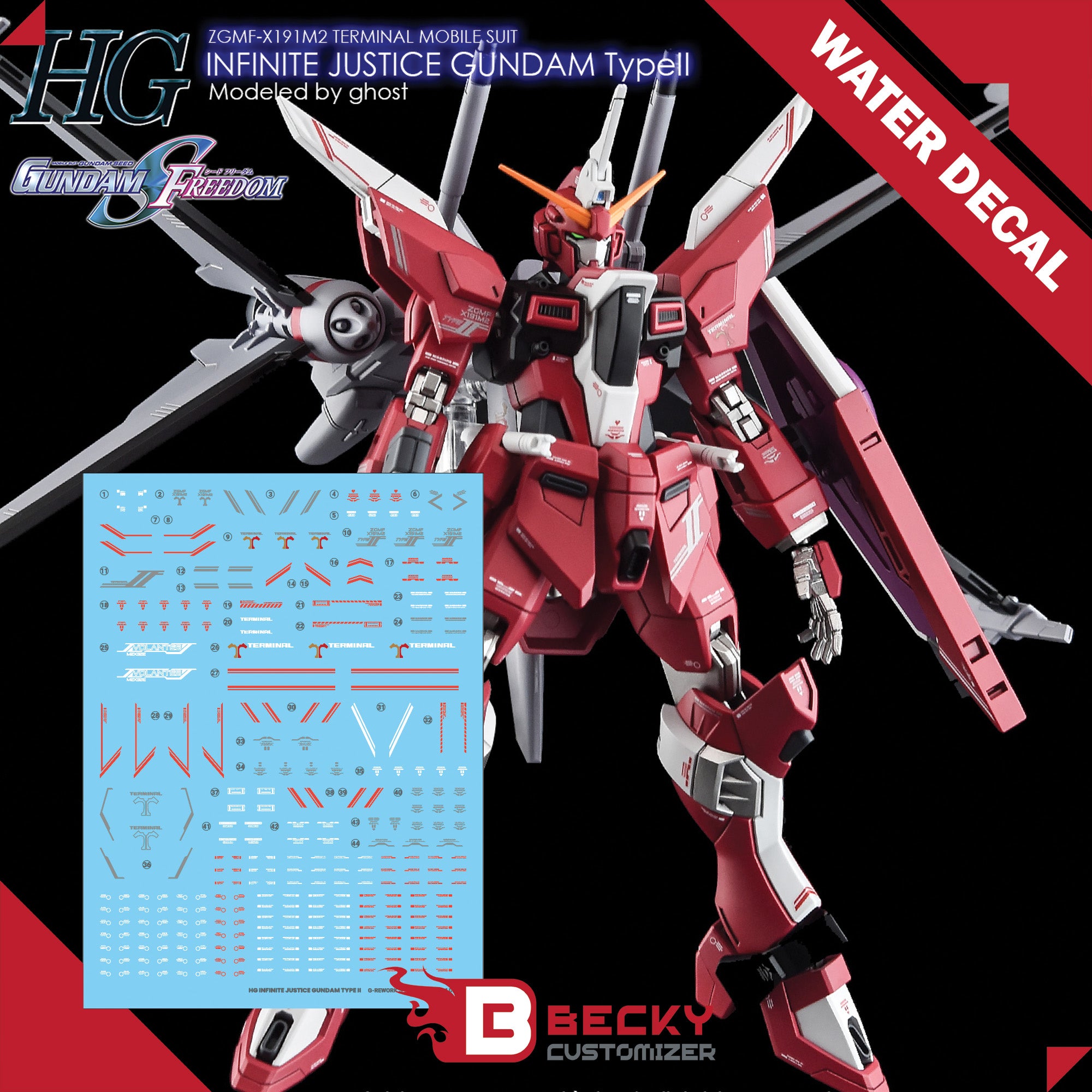 G-Rework [HG] INFINITE JUSTICE GUNDAM TYPE 2 (water decal) – Becky ...